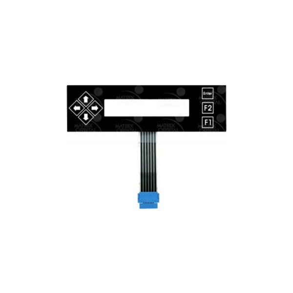 Matrix Orbital 7 Button Keypad Overlay, Black Faceplate